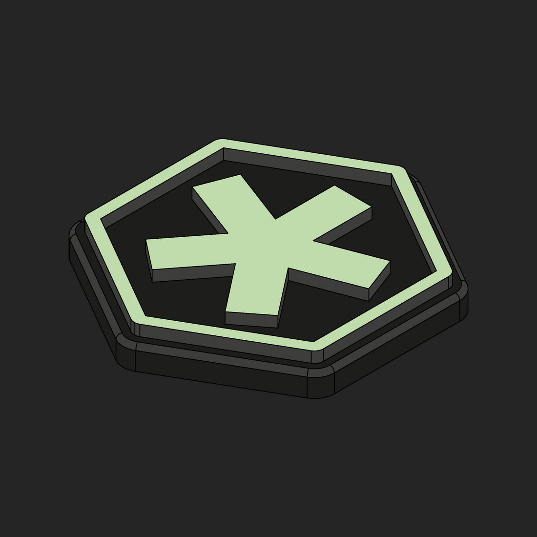 Glow In The Dark Afoarv Star Hexagon Velcro Patch Hexapatch