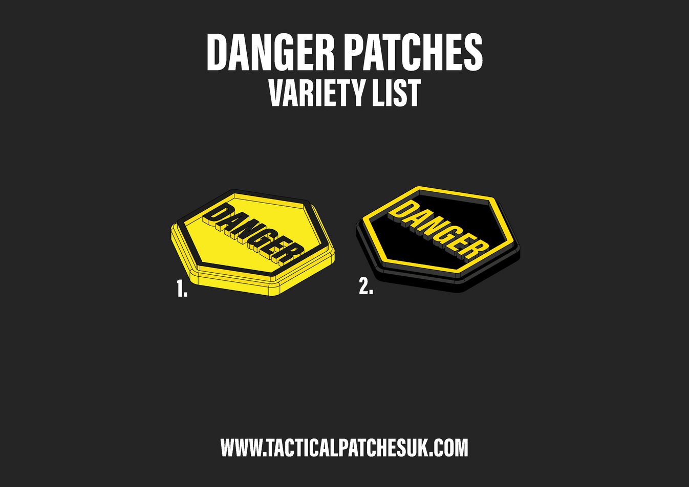 Danger Hexagon Velcro Patches - Warning Sign - TacticalPatchesUK ...